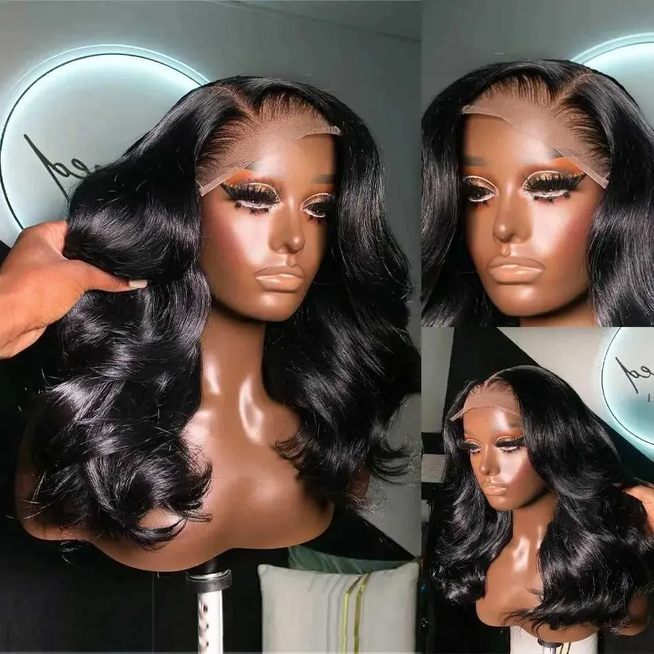 Melodie Body Wave 16" Short Bob human hair wigs with HD Lace Frontal ...