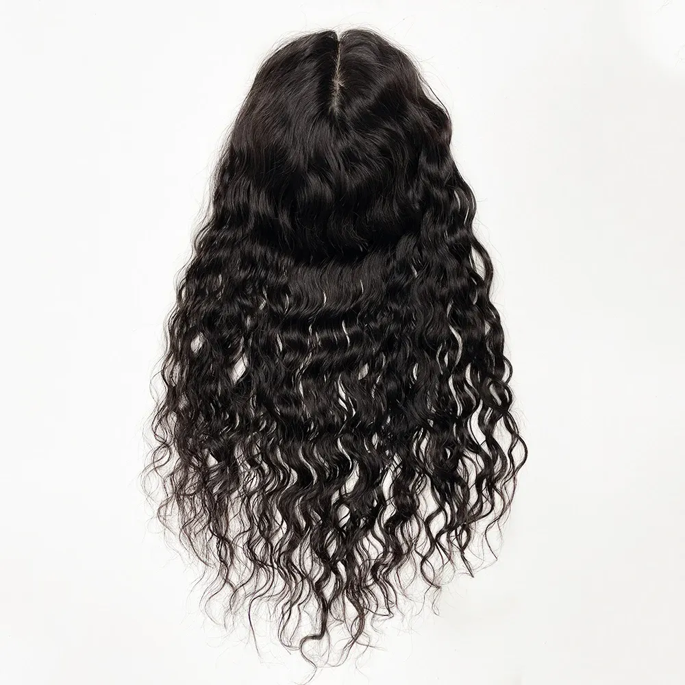Handmade European Virgin Human Water Wave Hairpiece With Silk Base ...