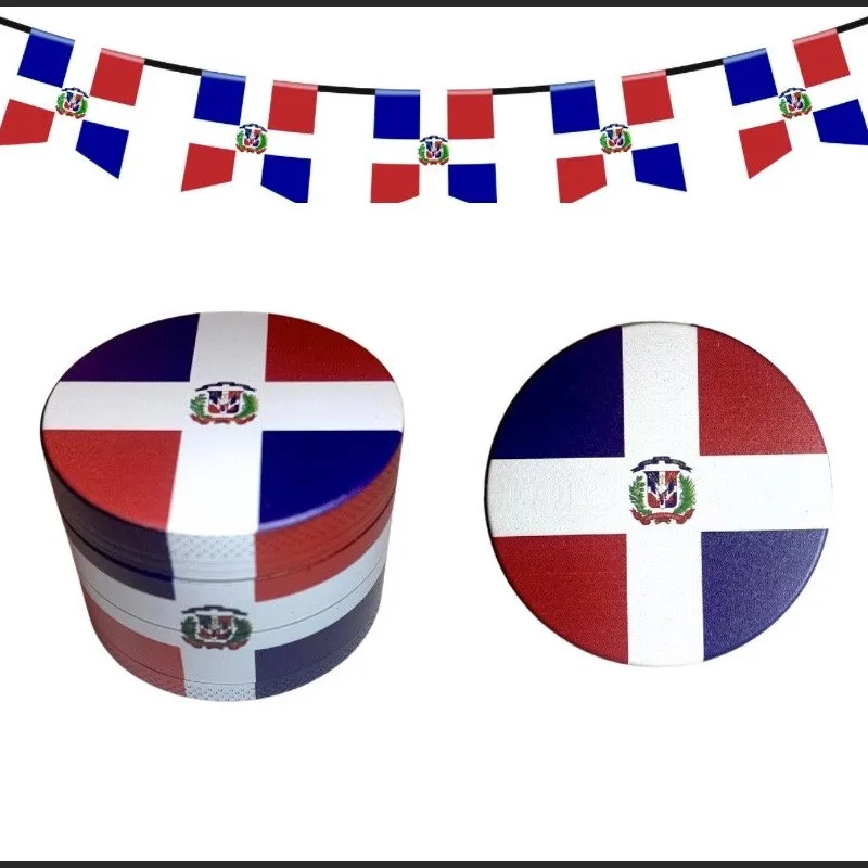 Dominican & Puerto Rican Flag Herb Grinders | Zinc Alloy Tobacco Spice ...