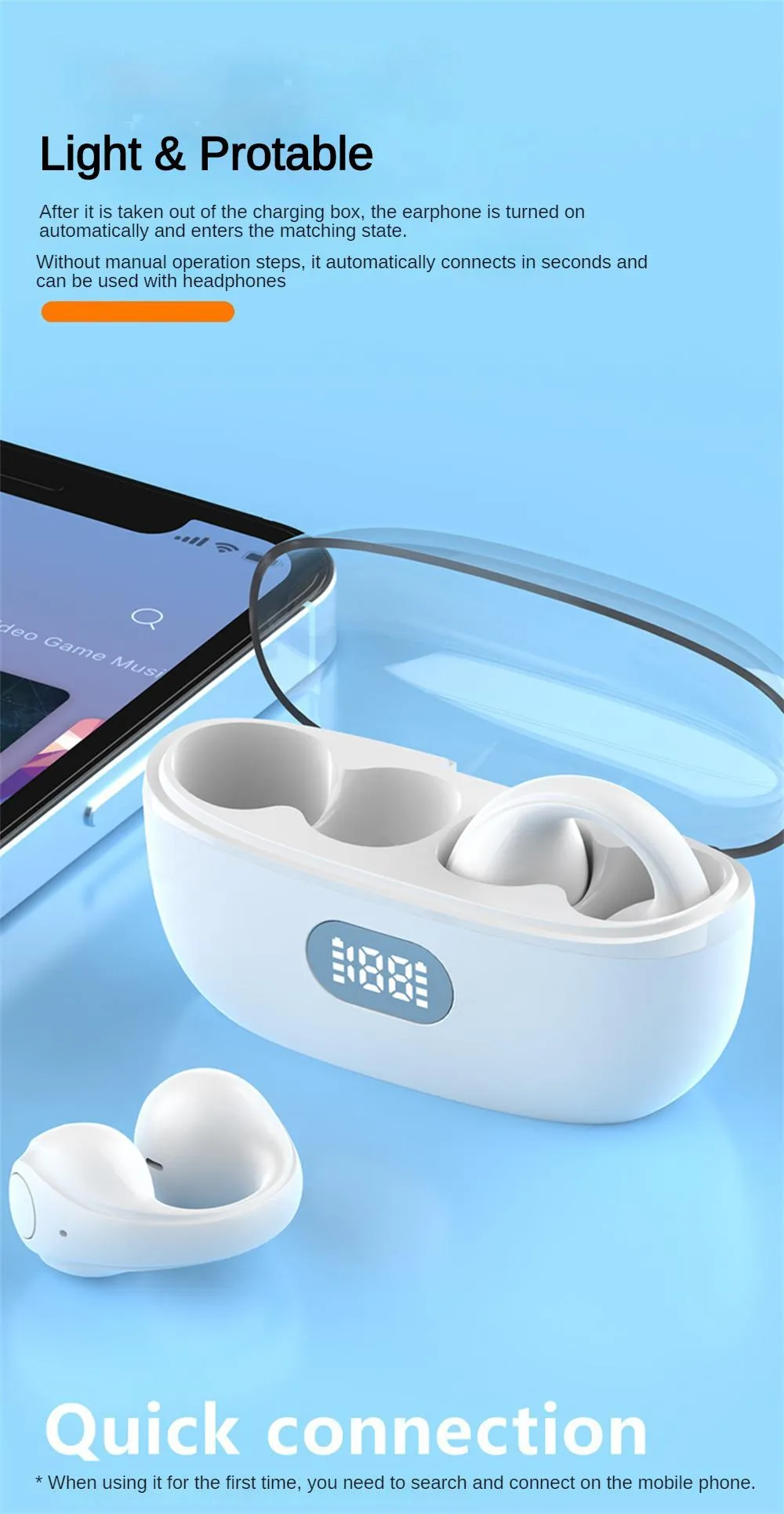 DHgate.com:2024Bone Conduction Ear Clip Headphones, Open-Ear Wireless ...