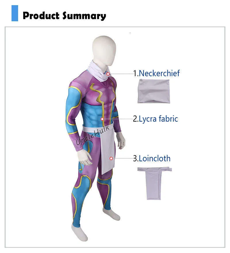 Kujo Jotaro Stand Star Platinum Cosplay Costume Purple And Blue With ...