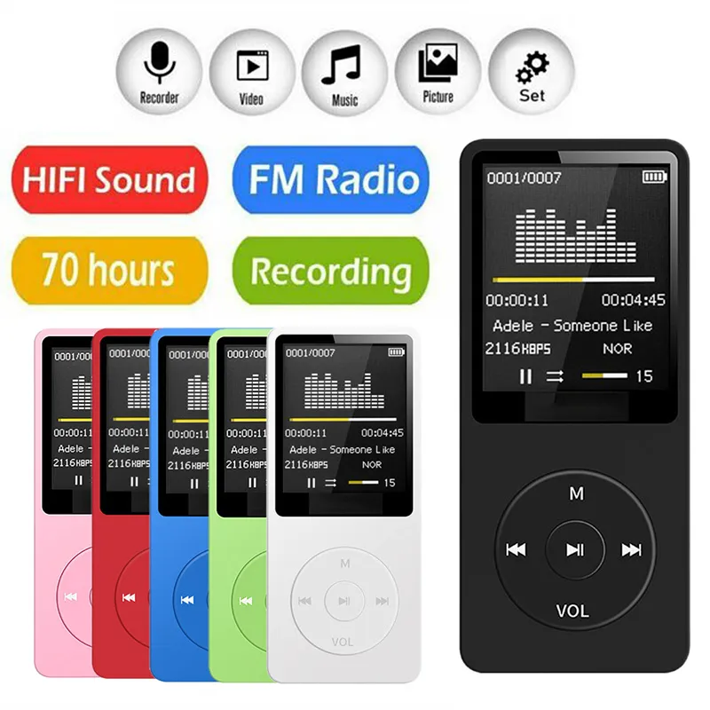 Portable Mini MP3 MP4 Player with E-Book Reader, FM Radio, Bluetooth 4. ...
