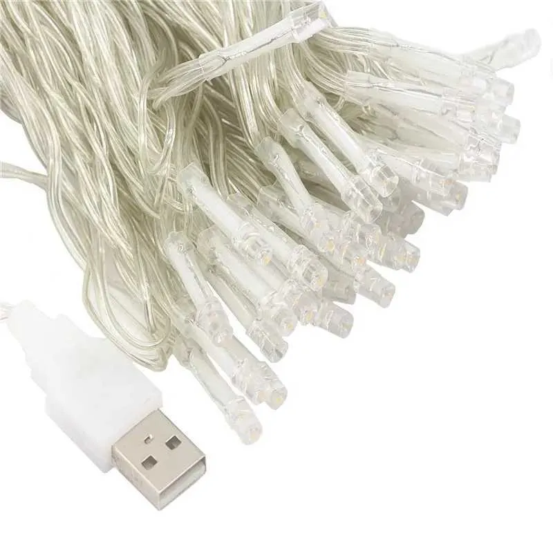 USB Operated LED Fairy String Icicle Christmas Lights 2M/3M, 5M 10M ...