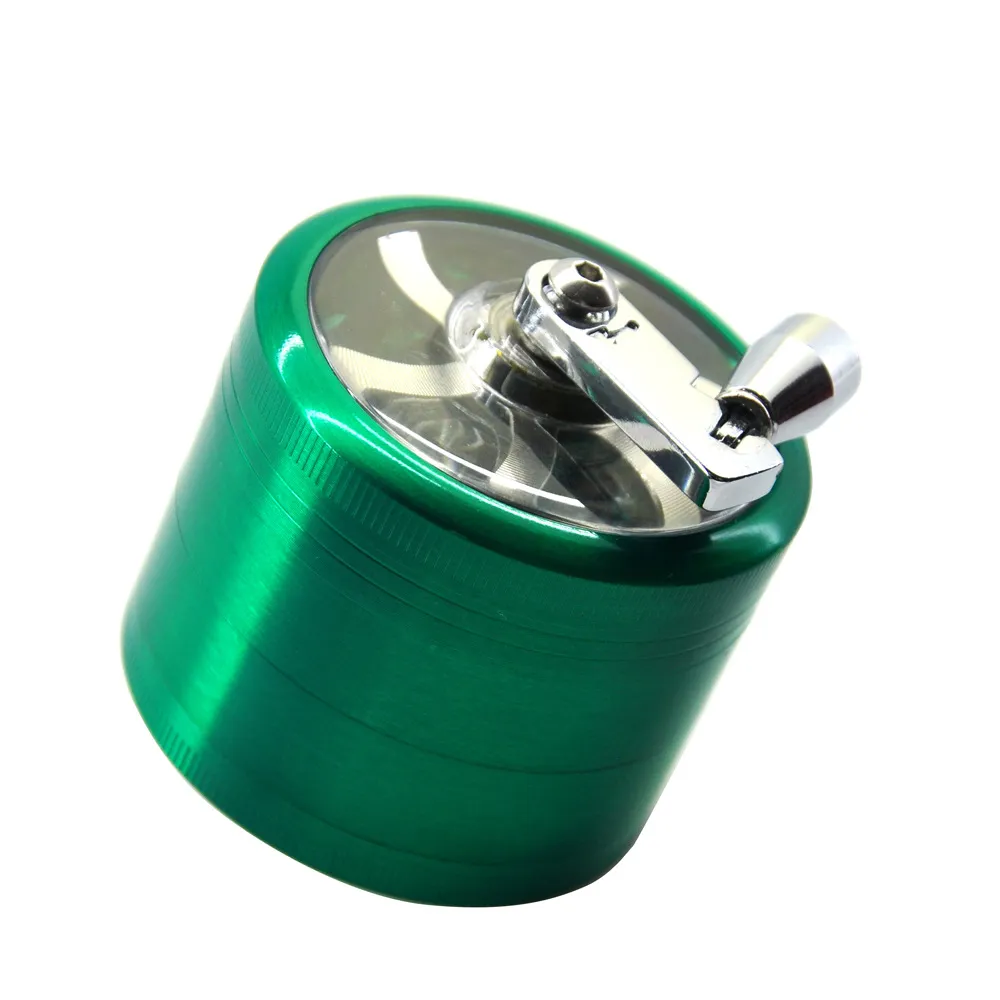Smoking Hand Crank Tobacco Herb Grinder 4 Layers 63mm Large Zinc Alloy ...