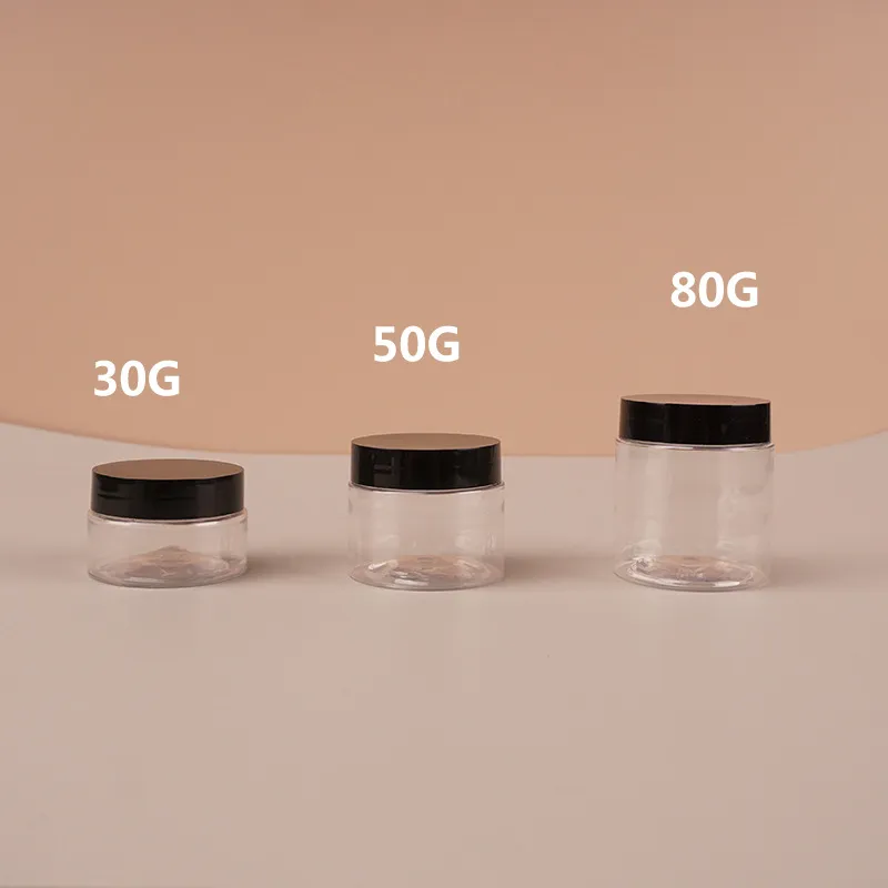 DHgate.com:Transparent Wide-Mouth PETG Cream Jars with Lids for ...