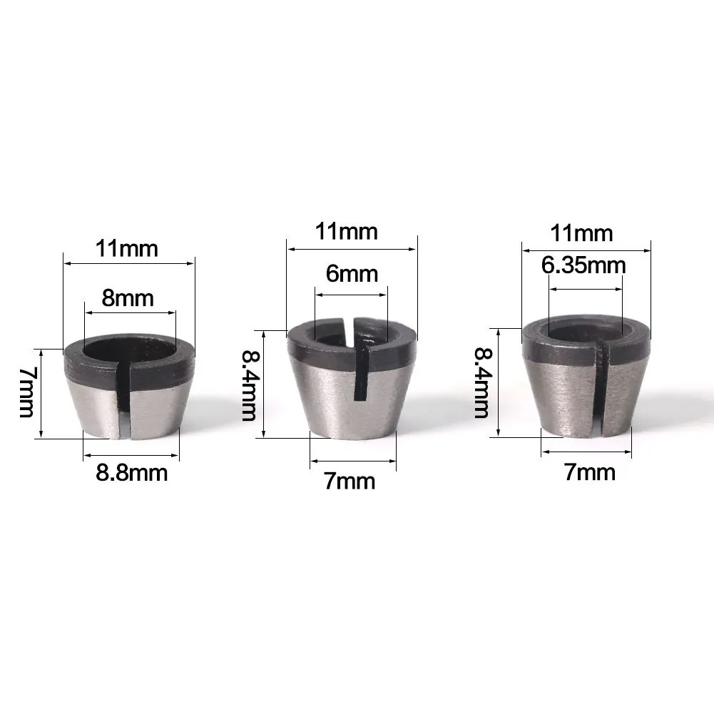 Precision Router Collet Reducer Set: 6mm, 1/4, 8mm - Premium Quality ...