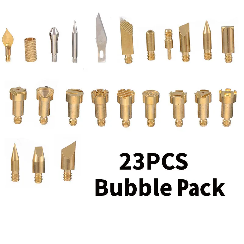 23-Piece Pyrography Kit - Wood Burning Tool Tips, Electric Iron Tips ...