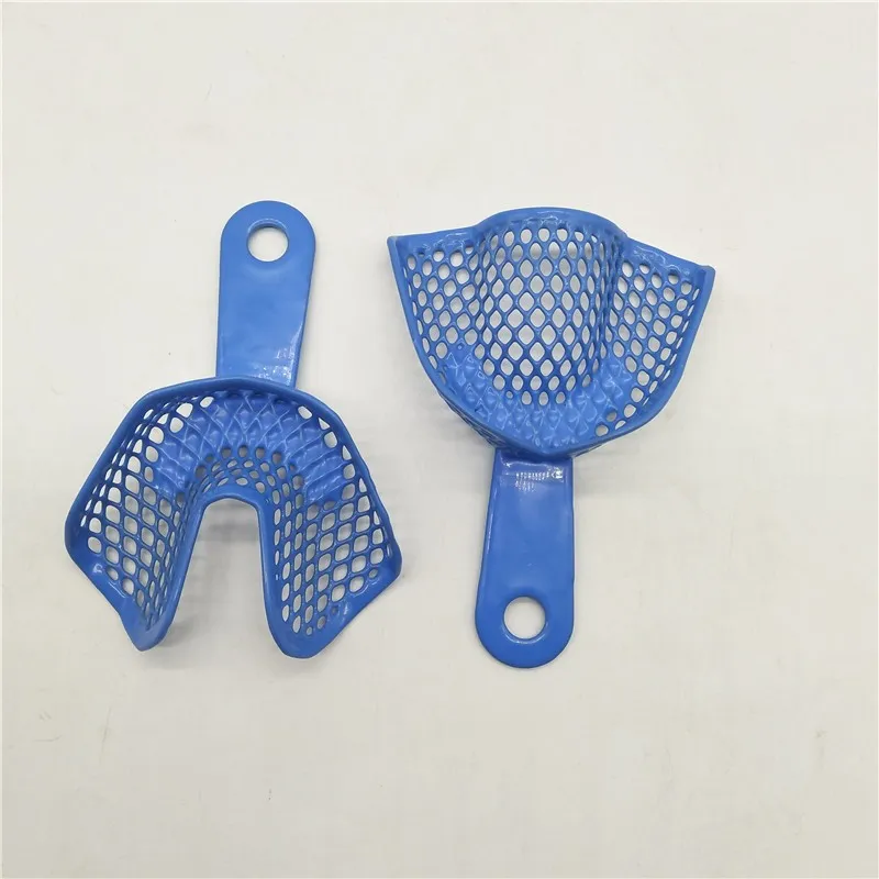 DHgate.com:Blue Plastic Steel Dental Impression Trays Disposable Mesh ...