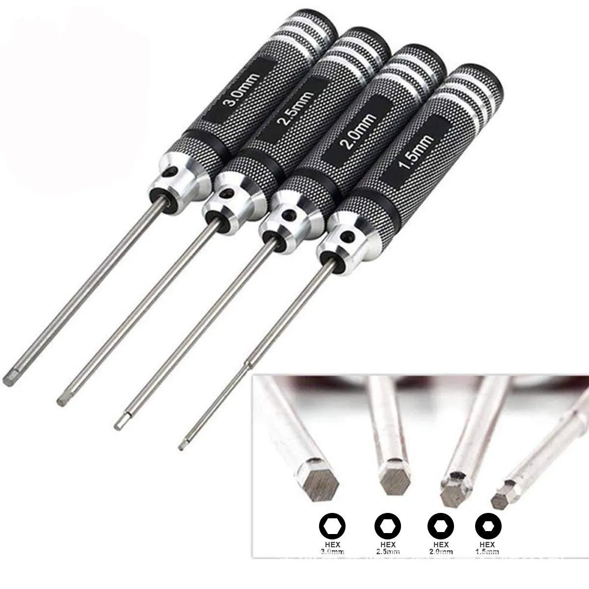 Premium 4-Piece Hex Socket Screwdriver Set 1.5-3.0mm - Precision Tool ...
