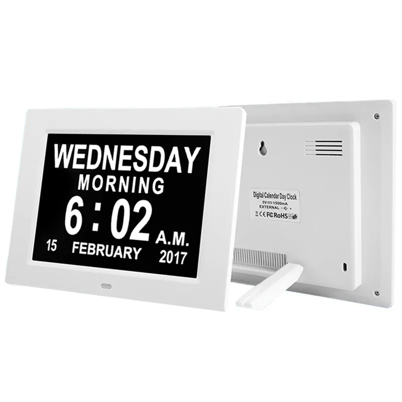 Digital Photo Frame Alarm Clock with Medication Reminder: 8 Inch ...