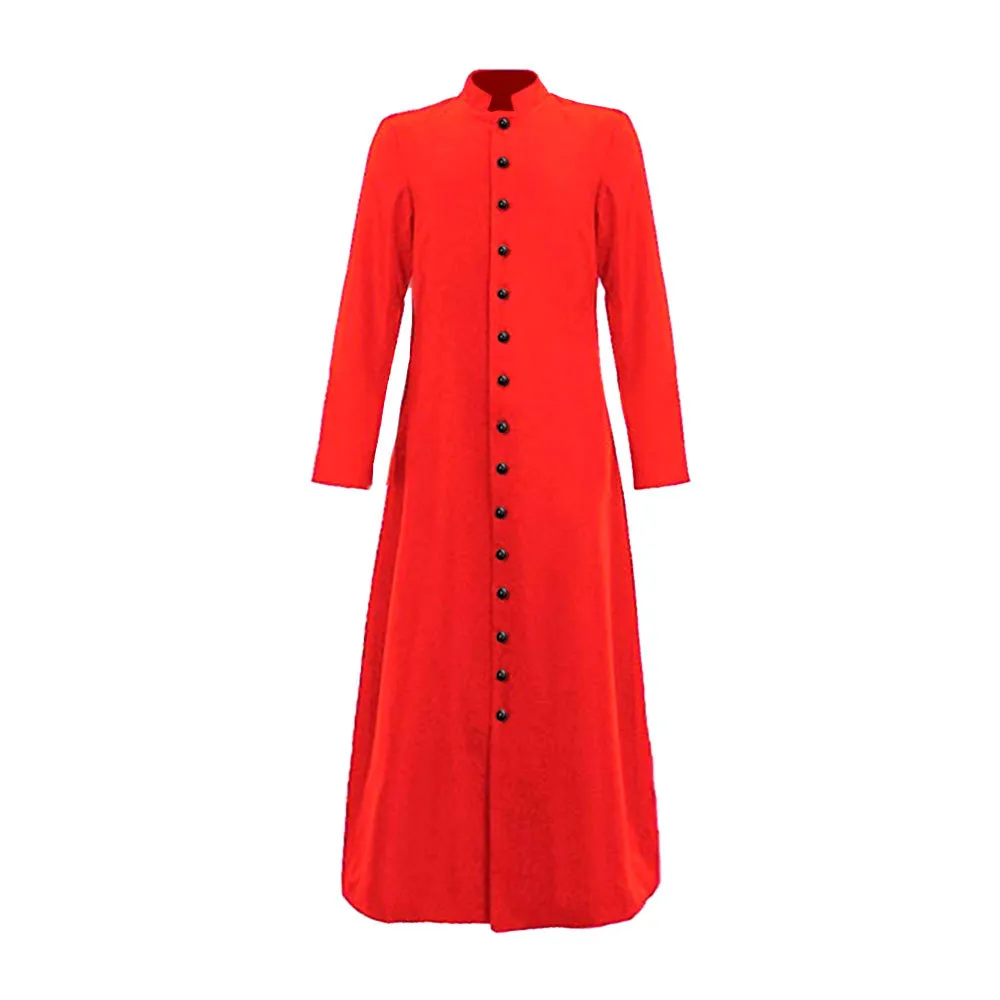 Men's Church Priest Button Up Trench Coat With Cassock Closure And ...