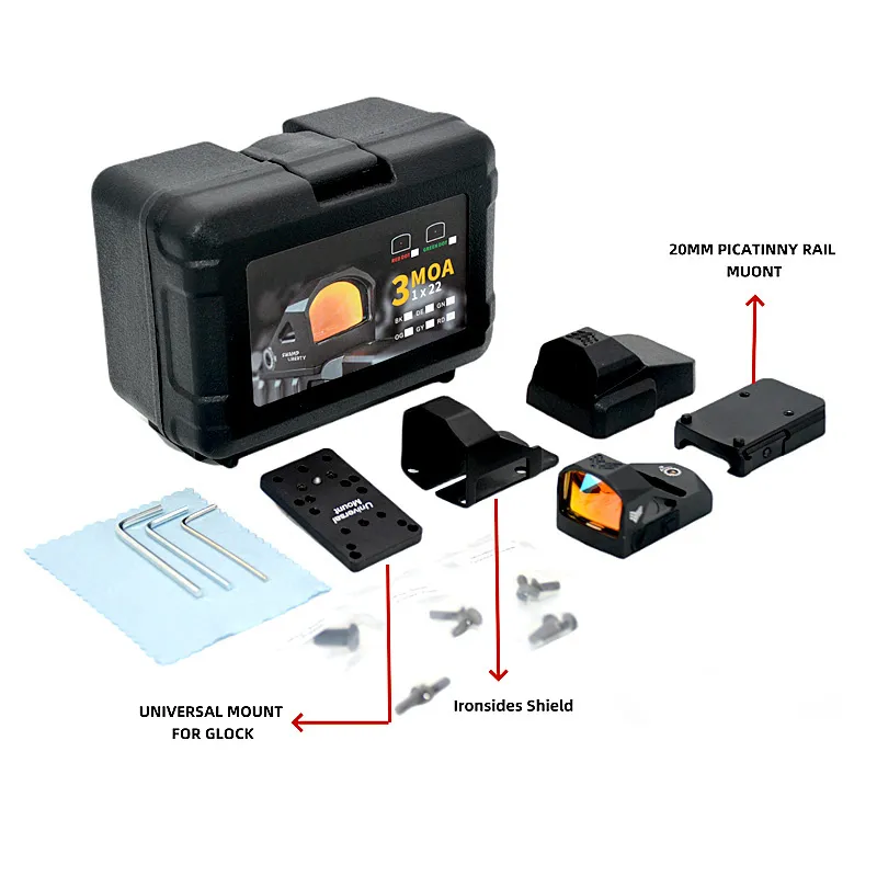 Tactical P2 Red Dot Sight Compact 3 MOA Reticle Reflex Sights 1x22 ...
