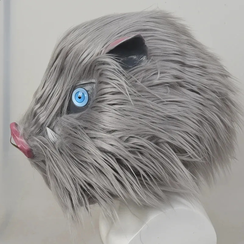 Hashibira Inosuke Cosplay Animal Mask With Hair Pig Design Perfect For ...