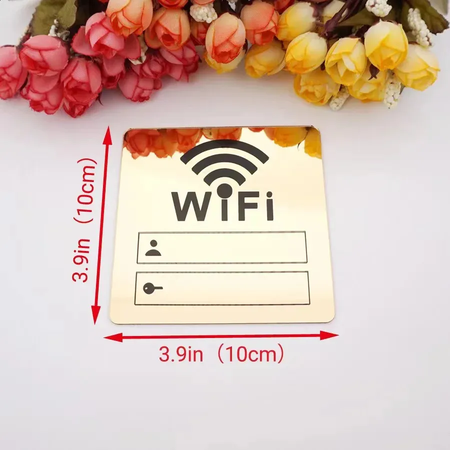 3D Mirror Surface WiFi Sign Sticker: Acrylic Password Display For Home ...