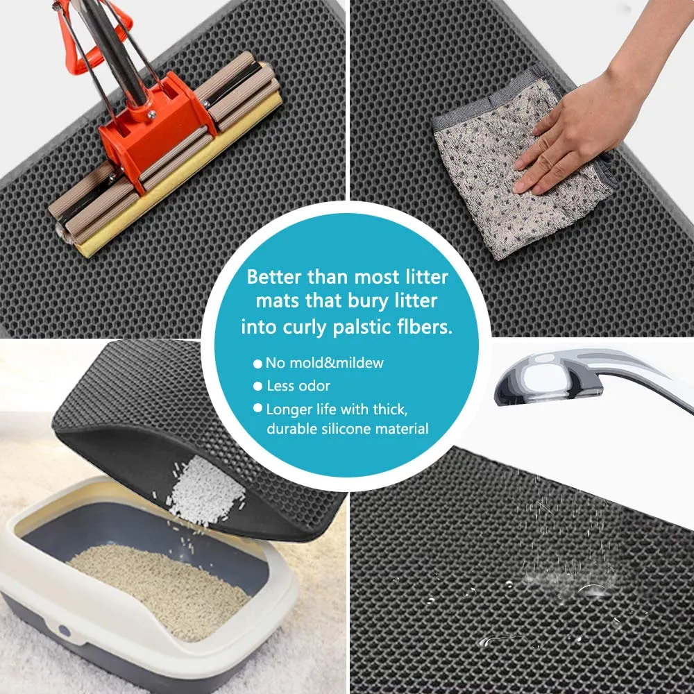 Waterproof Double Layer EVA Cat Litter Mat - Foldable, Trapping Pet ...