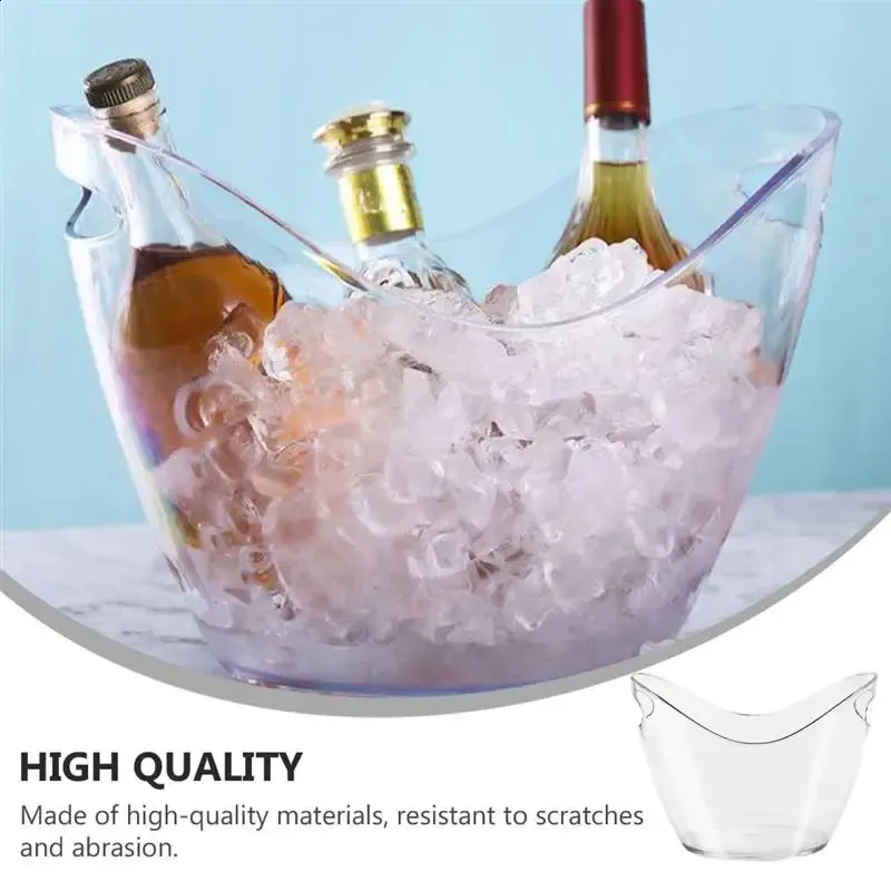 Transparent Ice Cube Storage Bucket Clear Bar Ice Container For Beer ...