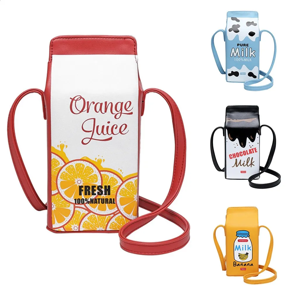 Funny Milk Box Shoulder Bag - Cute Crossbody Pouch for Women, Best ...