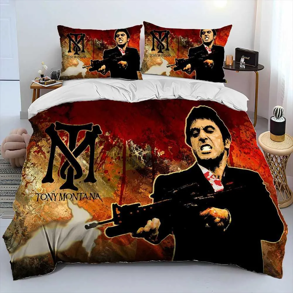 Movie Scarface Tony 3D Printing Comforter Set Duvet Cover Pillowcase 3 ...