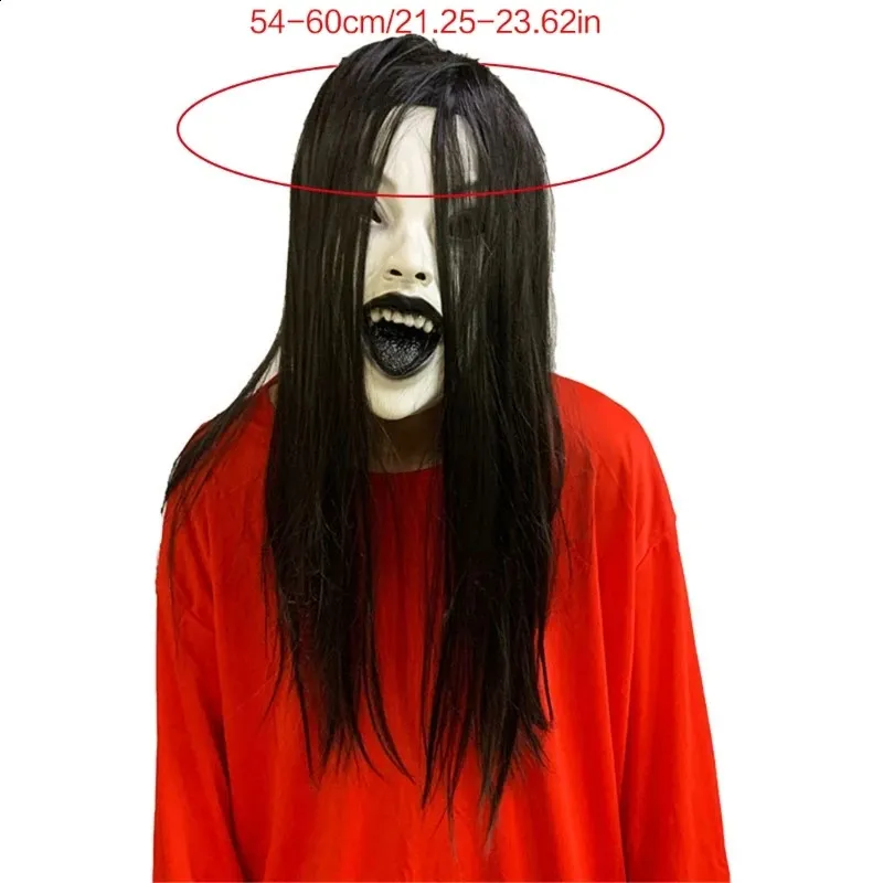 Long Hair Creepy Party Mask For Women Terrifying Headwear Prop 240729 ...