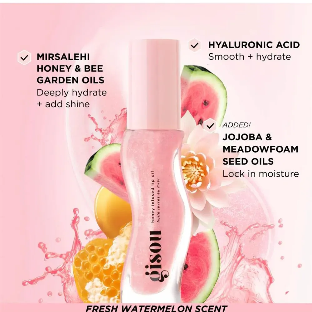 Gisou Lip Oil Moisturizing Lipgloss Coconut Frost Honey Gold Mango ...