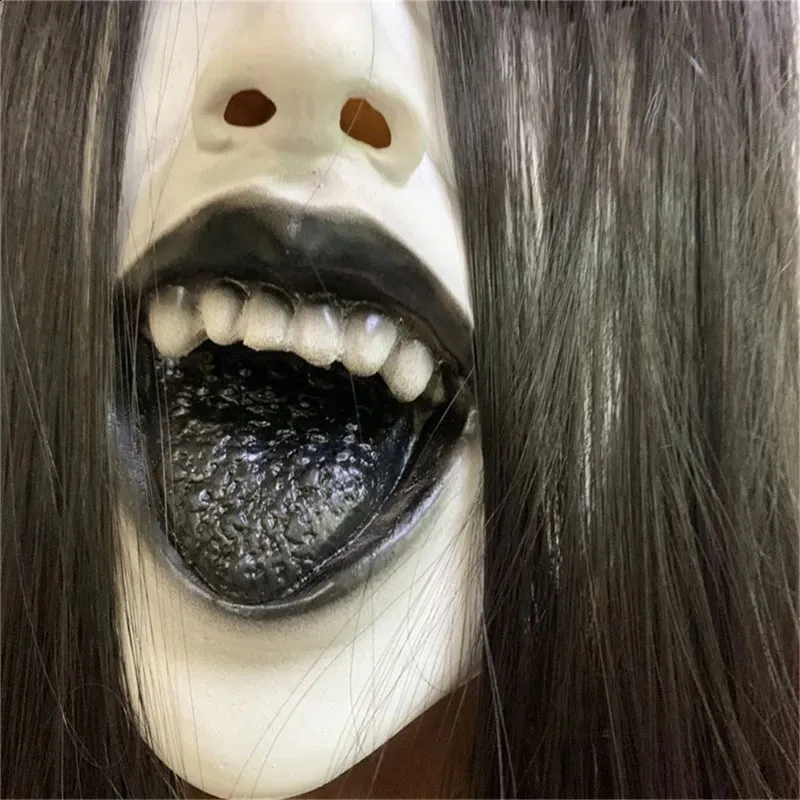 Long Hair Creepy Party Mask For Women Terrifying Headwear Prop 240729 ...