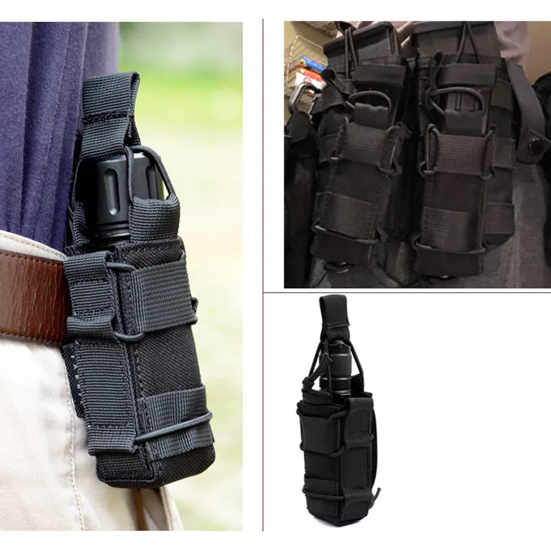 Tactical Molle Single Mag Pouch, Flashlight Torch Holder, Knife Holster ...