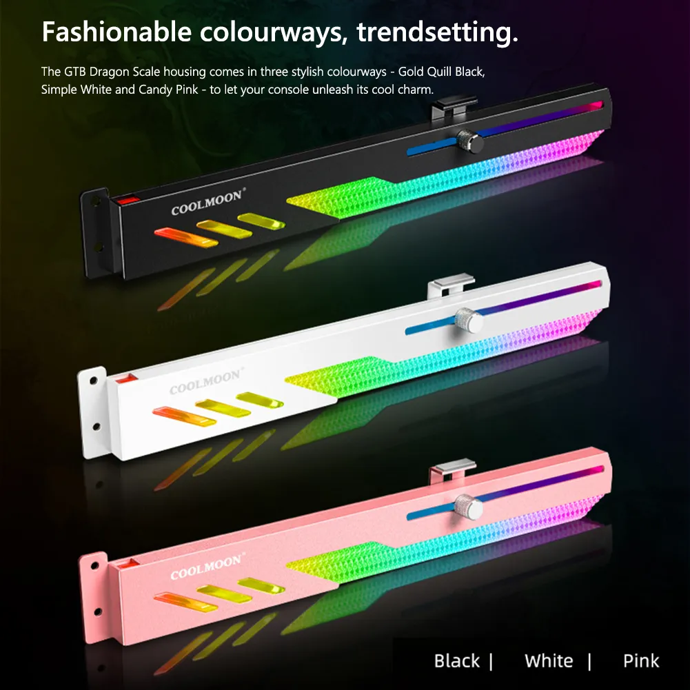 COOLMOON GT8 Horizontal Argb Gpu Support With 5V ARGB Bracket, Video ...