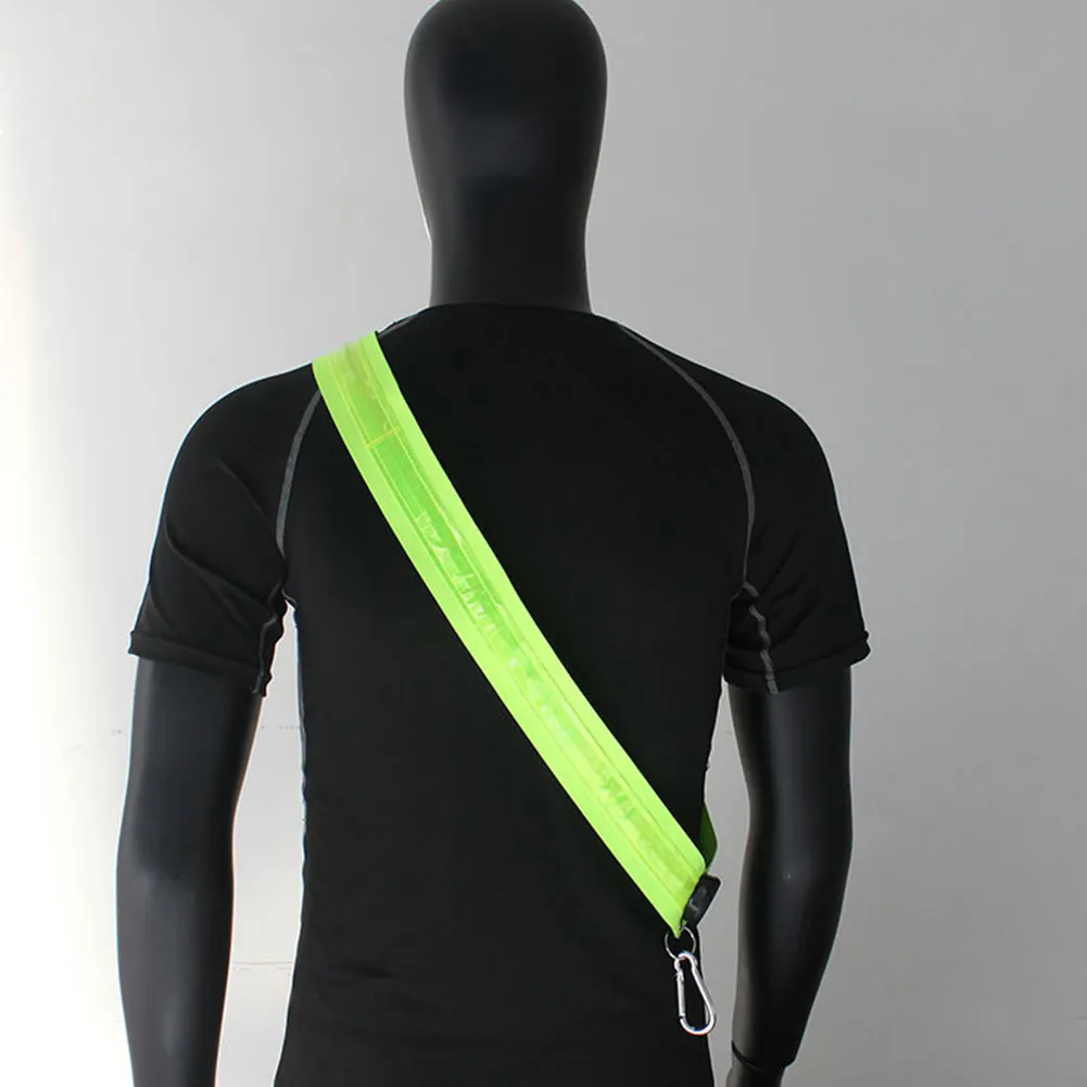 LED Reflective Running Belt with USB Rechargeable Shoulder Straps for ...