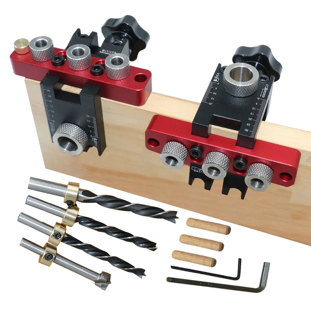 3-in-1 Woodworking Jig: Dowel & Pocket Hole Drilling Guide - Premium ...