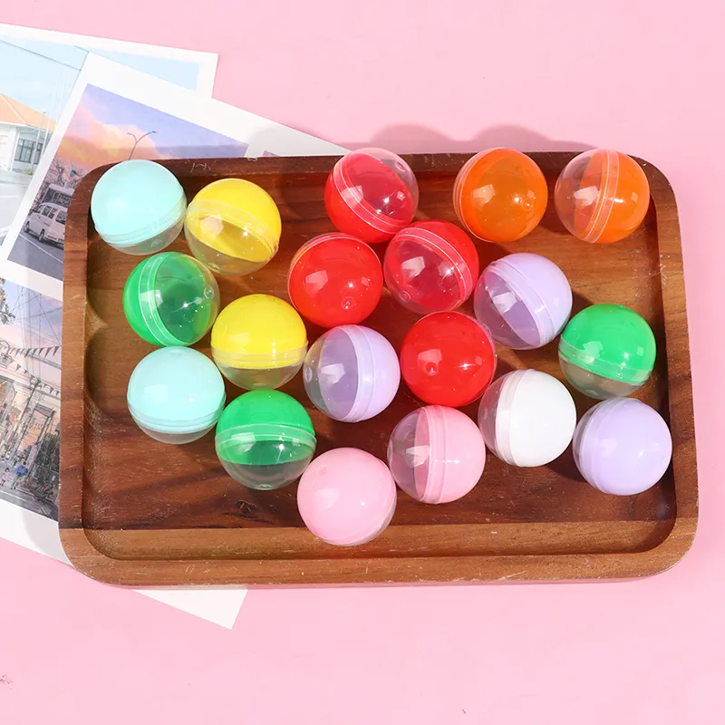 100 Clear Plastic Toy Vending vitamin e capsule - Half Color Round Balls