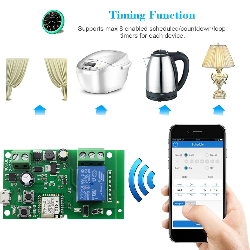 Wireless Relay Remote Control Newgoal 2 ChannelsWiFi Wireless Smart ...