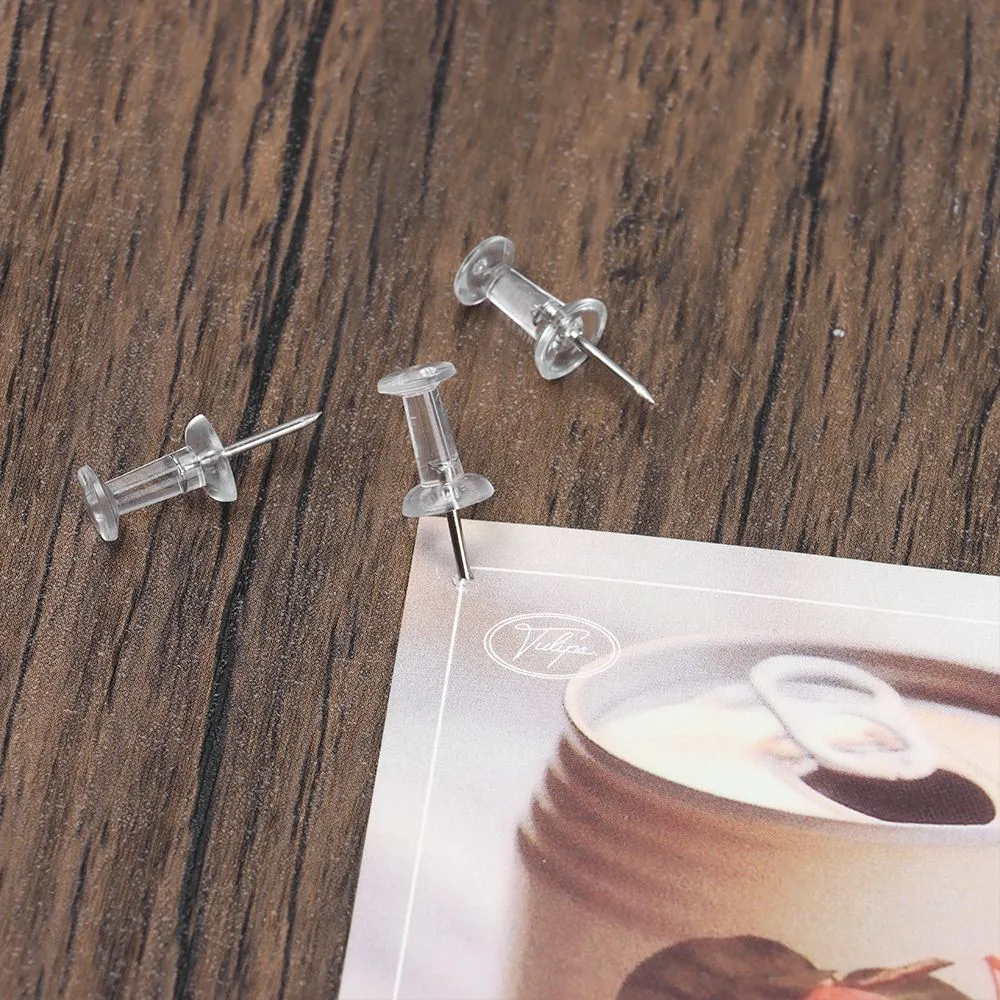 Clear Plastic Push Pins, 100 Pack High-Quality Board Thumb Tacks ...