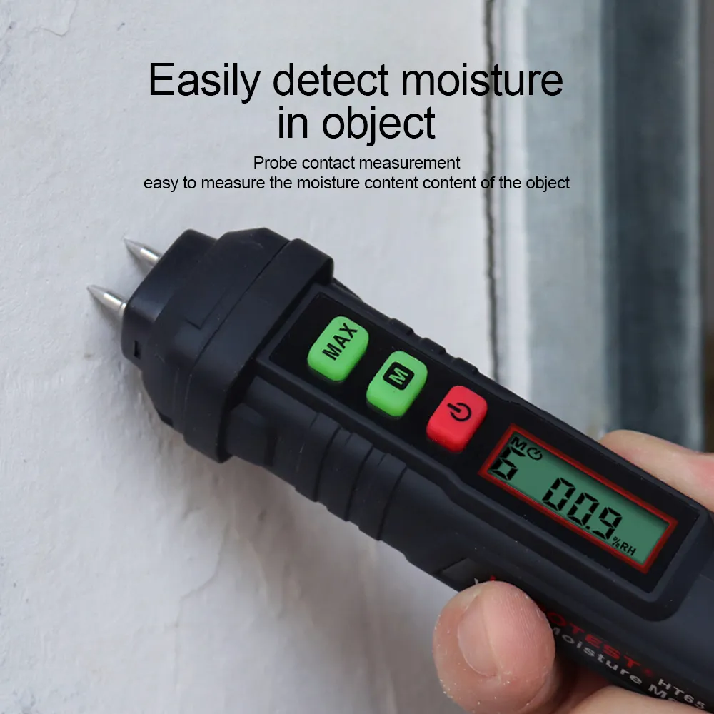 HABOTEST Wood Moisture Meter - Pen-Type HD LCD Backlight Portable Wood ...