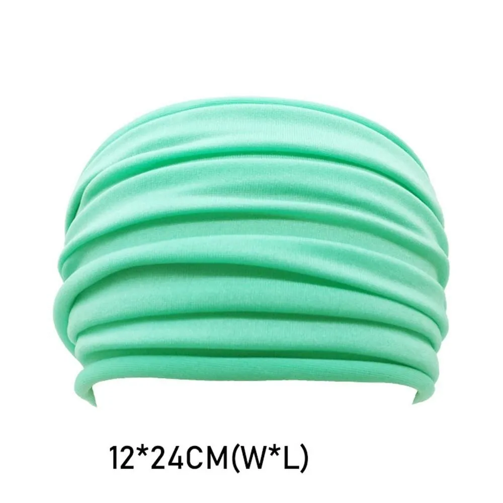 Non-Slip Sports Headband - Elastic Yoga Hairband, Wide Turban Headwrap ...
