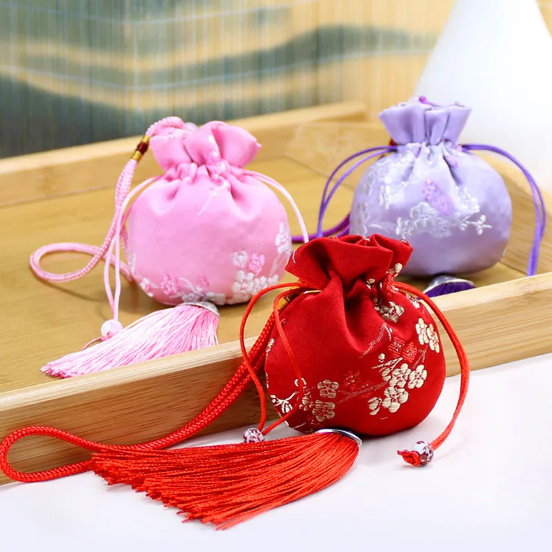 Antique Chinese Embroidered Cross Stitch Sachet Protective Amulet ...