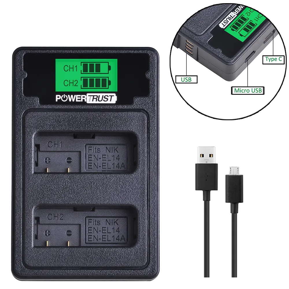 DHgate.com:Versatile Type-C Battery Charger for EN-EL/NP-FW/LP-E/NB/DMW ...