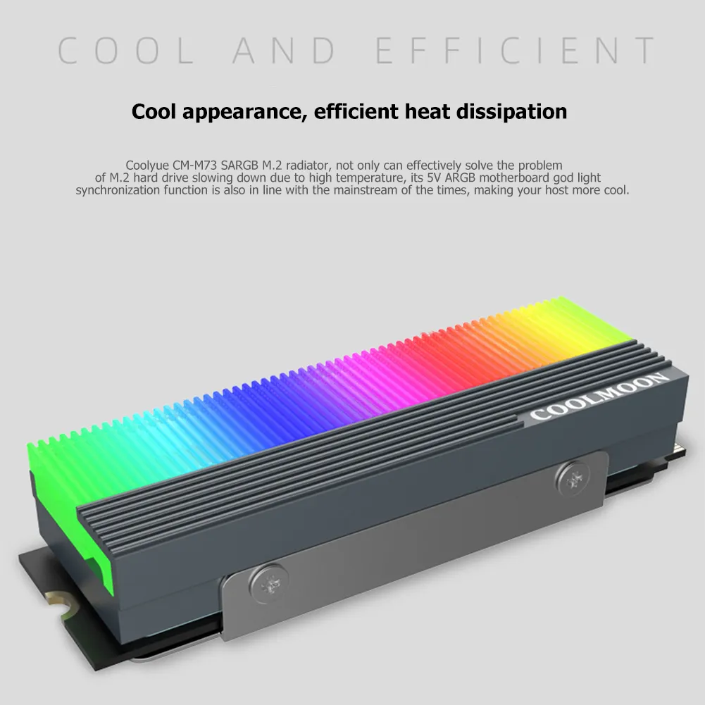Rgb Pc Accessories XMSJSIY ARGB M.2 Heatsink Cooler M.2 SSD Solid State ...