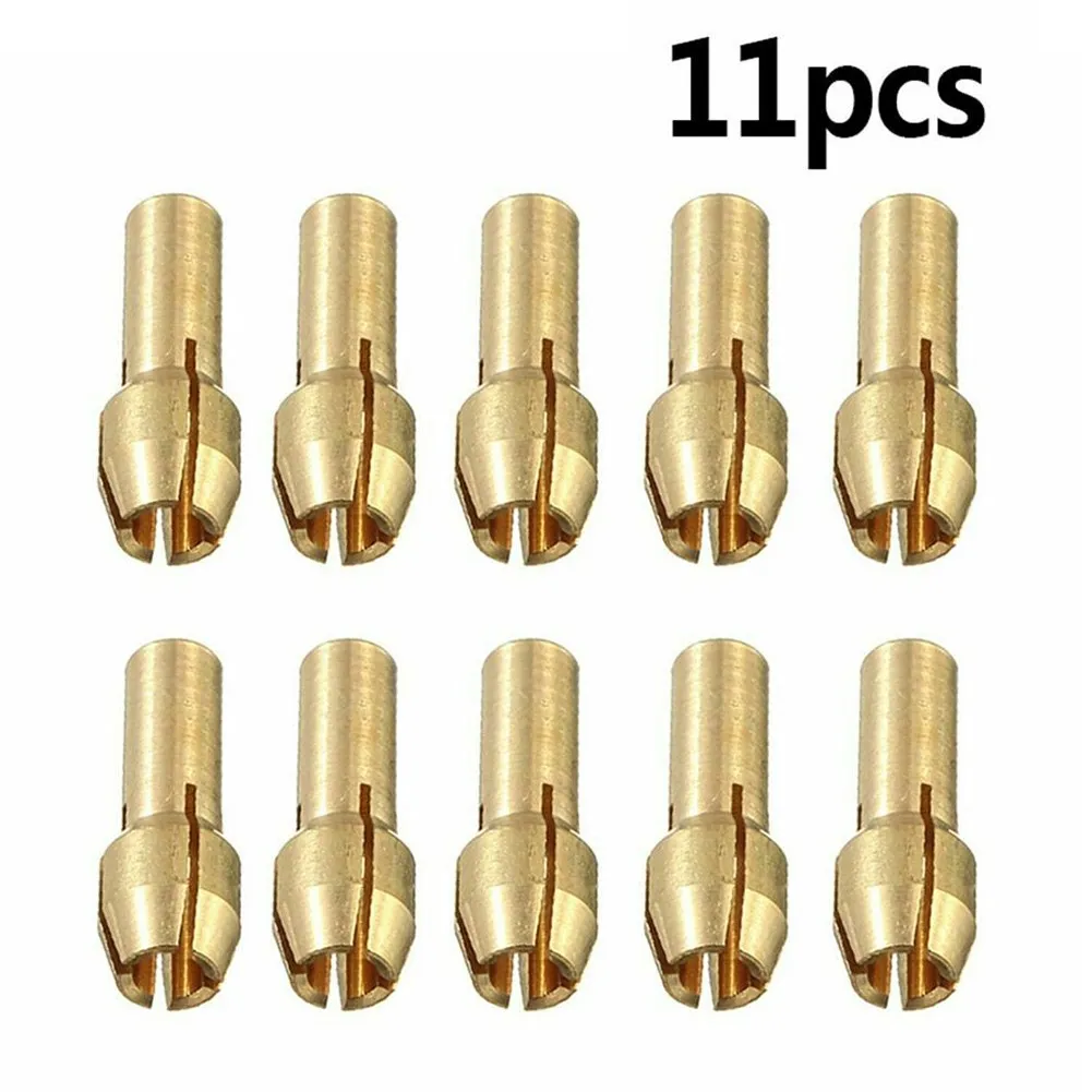 Brass Drill Chucks Collet Bits Set w/ Screw Nut for Rotary Tools 0.5-3 ...