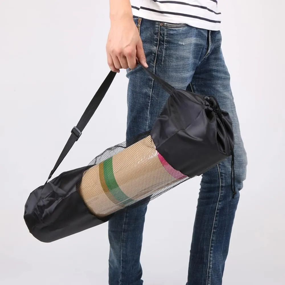 Premium Yoga Mat Carrier Bag - Breathable Mesh, Adjustable Straps, Fits ...