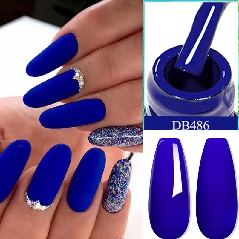 Royal Blue Glitter Nail Designs