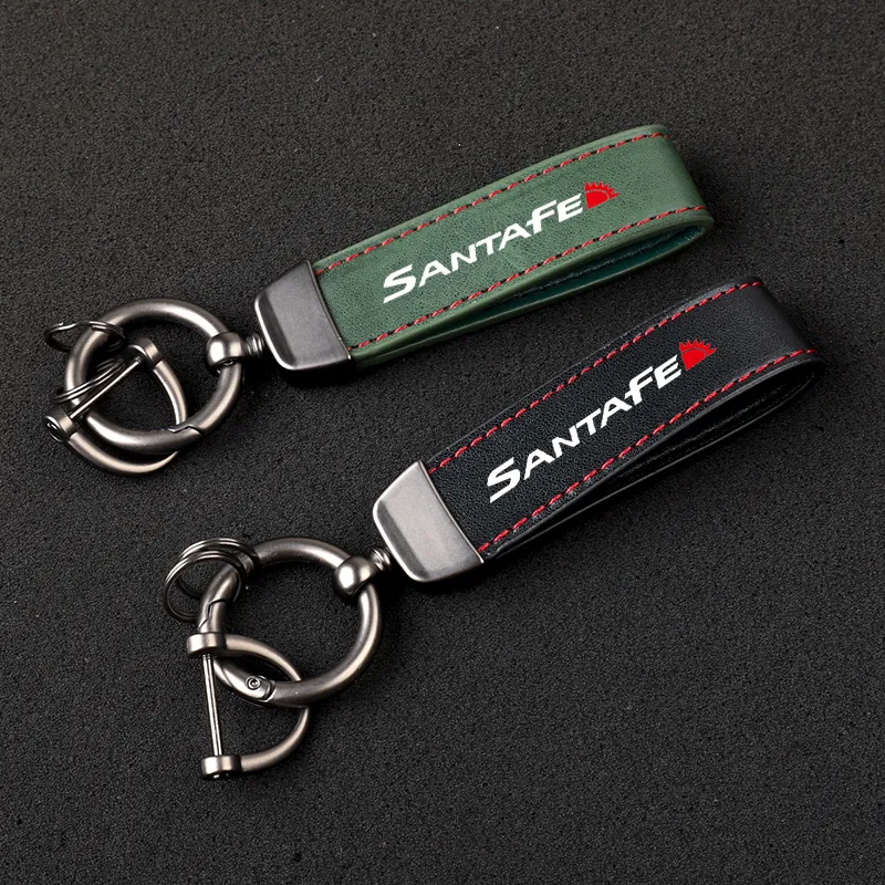 Hyundai Santa Fe 2024 Key Chain - Premium Leather Metal Fob with Ultra ...