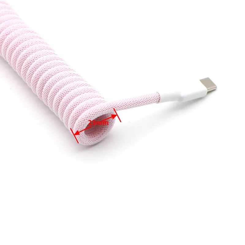 Premium Coiled USB Type-C Cable with Aviator Connector - Durable ...