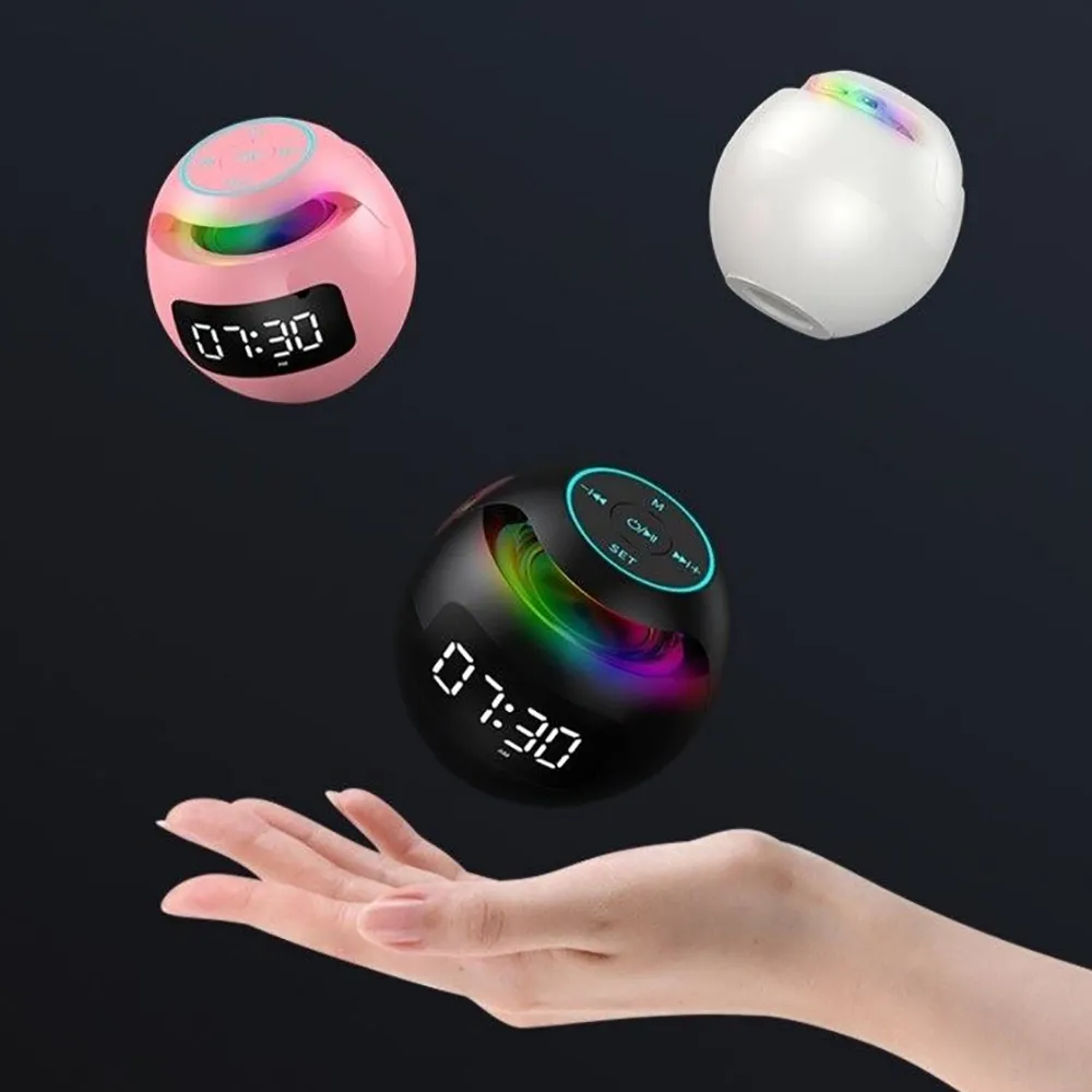 G90 New Clock Colorful Bluetooth Speaker, Mini Portable Household Ball ...