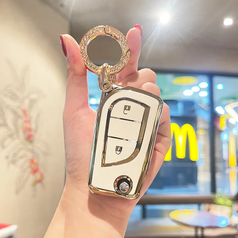 2 Buttons TPU Smart Car Key Case Cover Shell For Toyota Yaris Rav 4 ...