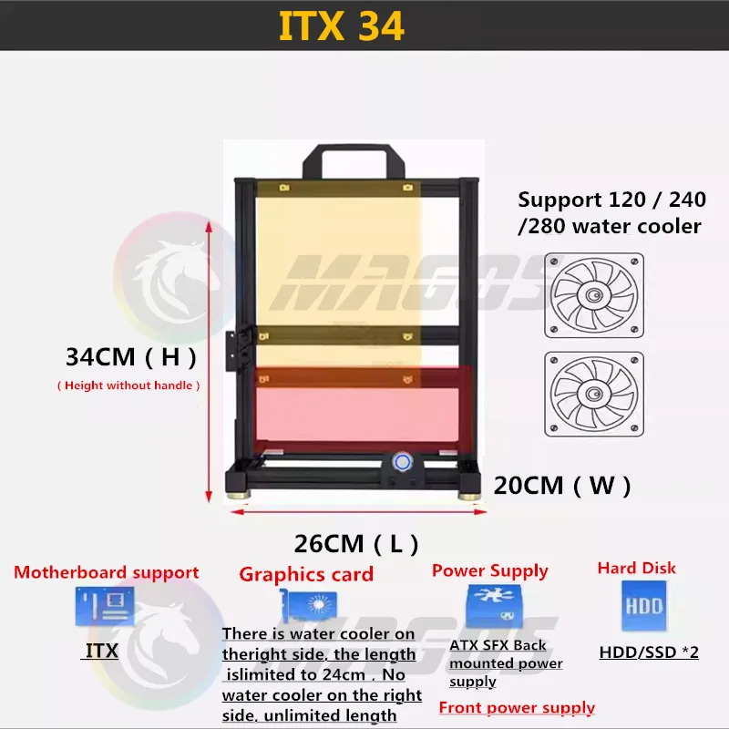 DHgate.com:MOD ATX Open Aluminum Frame PC Case for ITX/MATX/EATX Gamers ...