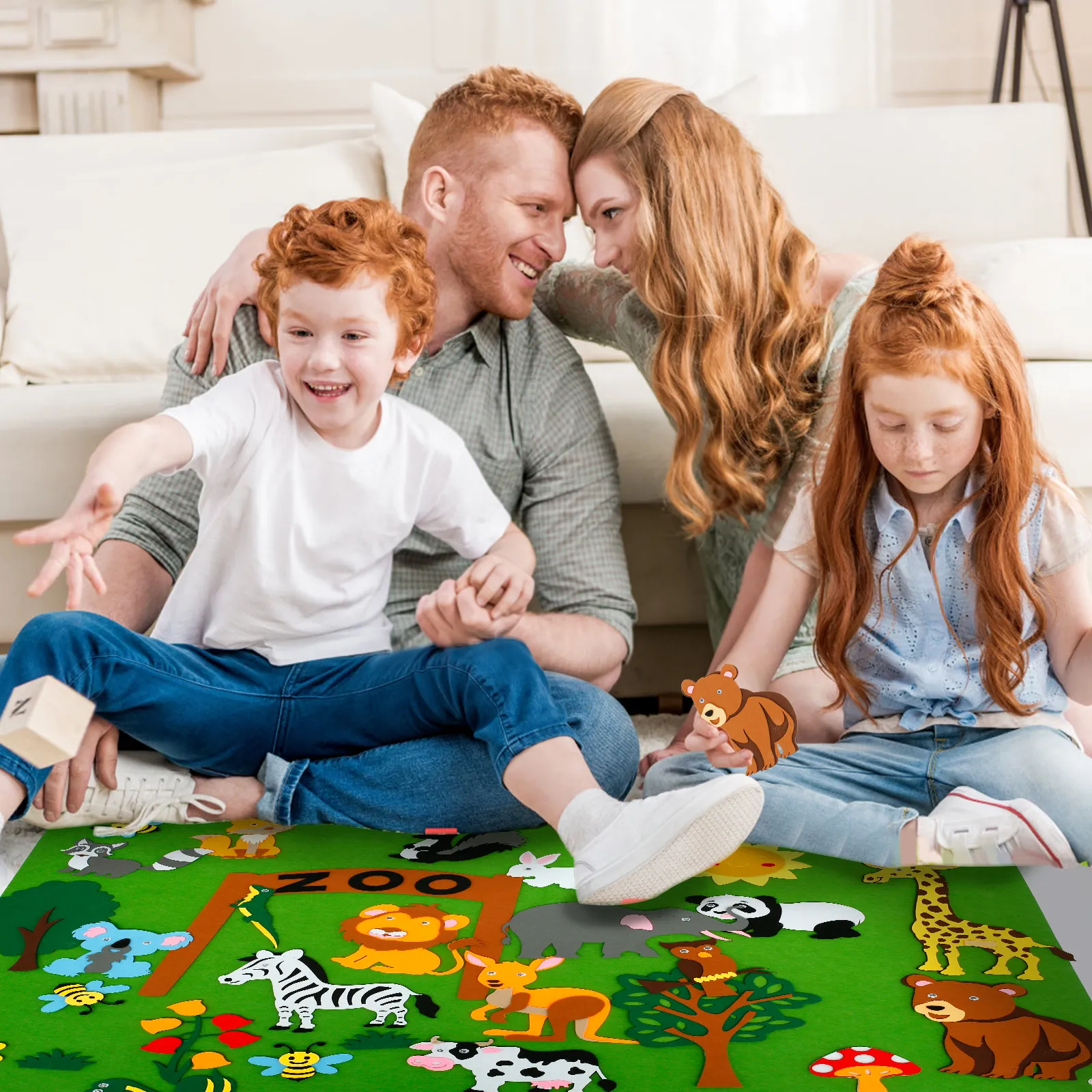 Interactive Farm Animals Felt Story Board Set For Kids Wall Mounted ...