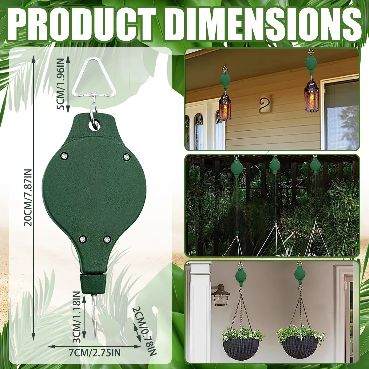 Plant Pulleys Adjustable Plant Hanger Pulley System - 2 Retractable ...