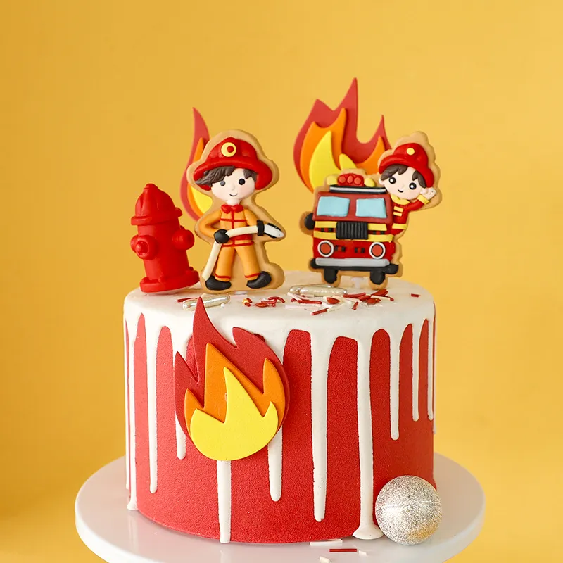 Fire Ladder Truck Water Tank Cake Topper Fireman Birthday Cars Party ...