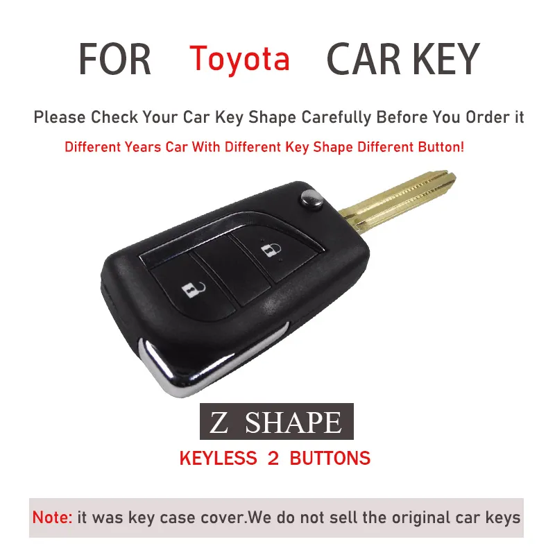 2 Buttons TPU Smart Car Key Case Cover Shell For Toyota Yaris Rav 4 ...