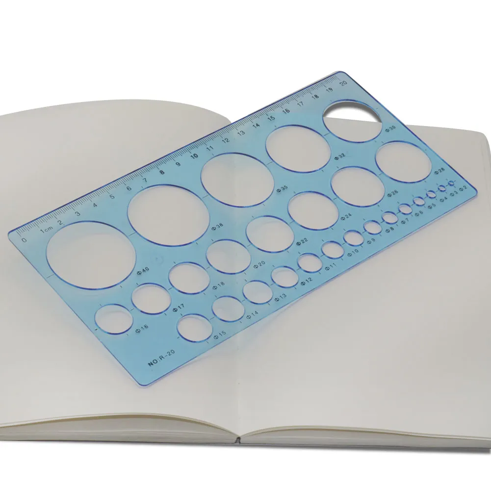 27 Hole Circular Drawing Ruler, 20cm Clear Plastic Circle Stencil For ...